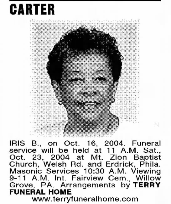 Iris Barrett (Carter) (Deceased), Bensalem, PA Pennsylvania last lived ...